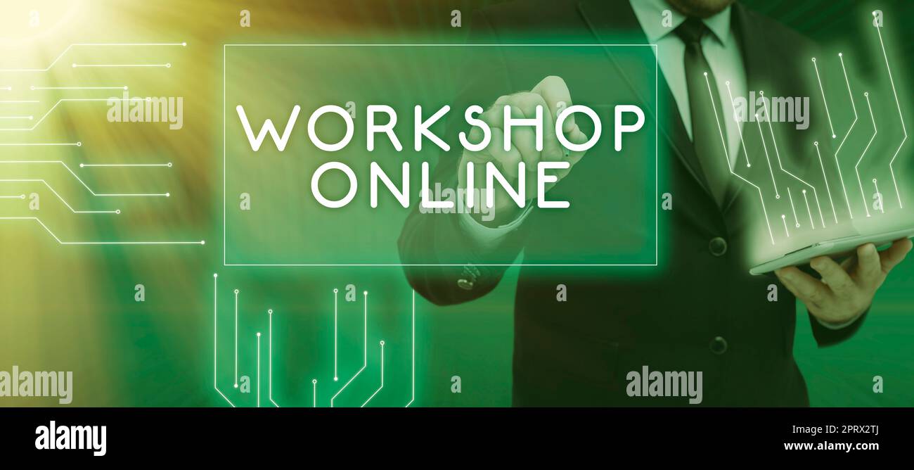Text caption presenting Workshop Onlineroom or building in which goods ... Text caption presenting Workshop Onlineroom or building in which goods ...