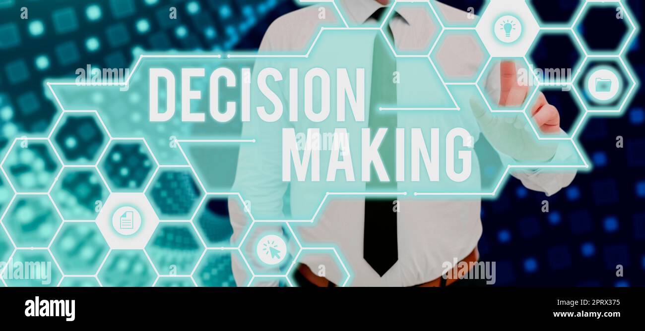 Sign displaying Decision MakingThe act of deciding between two or more ...