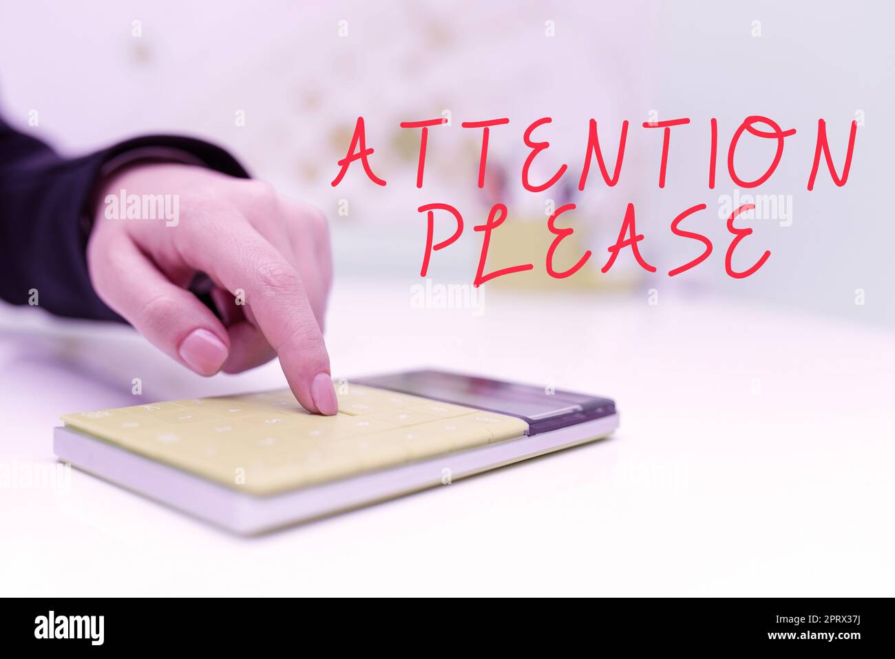 Text showing inspiration Attention Pleaseasking people sop doing ... Text showing inspiration Attention Pleaseasking people sop doing ...