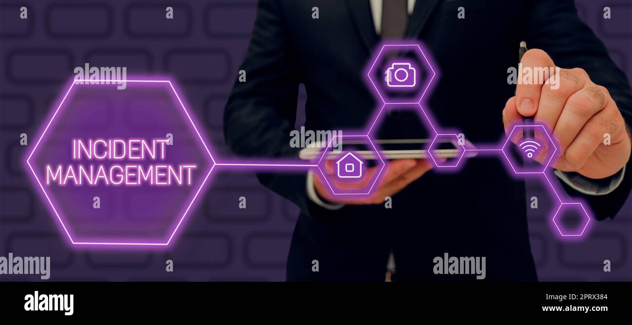 Text sign showing Incident Management. Business concept Process to ...