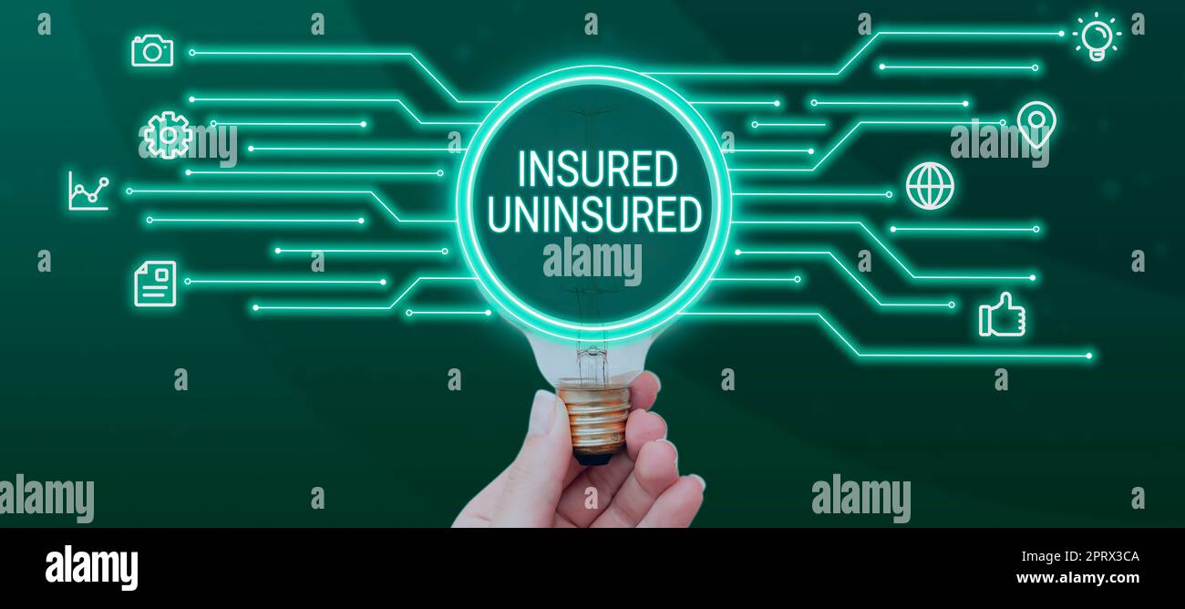 Sign displaying Insured UninsuredCompany selling insurance Checklist to ...