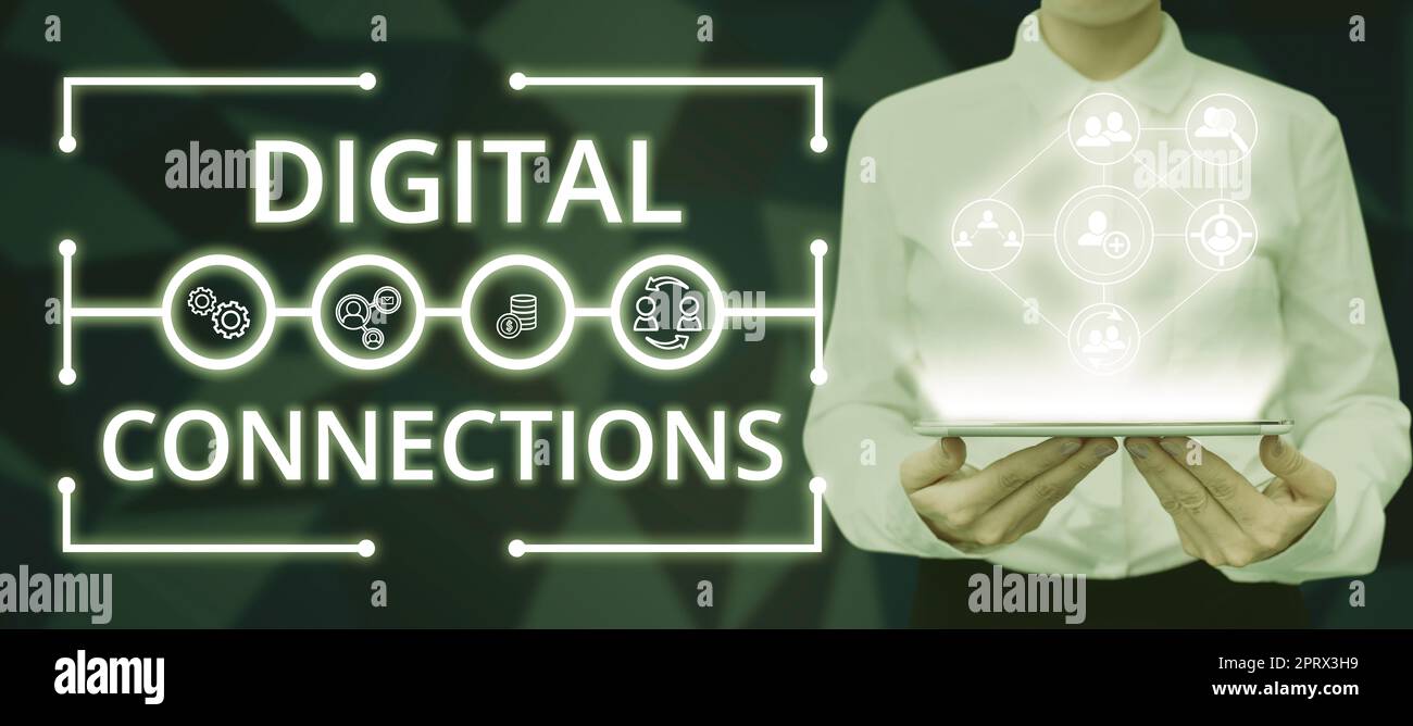 Text caption presenting Digital Connections. Business concept Powerful ...