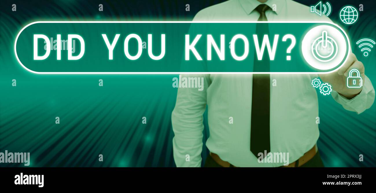 Text caption presenting Did You Know. Internet Concept Knowing the next ...