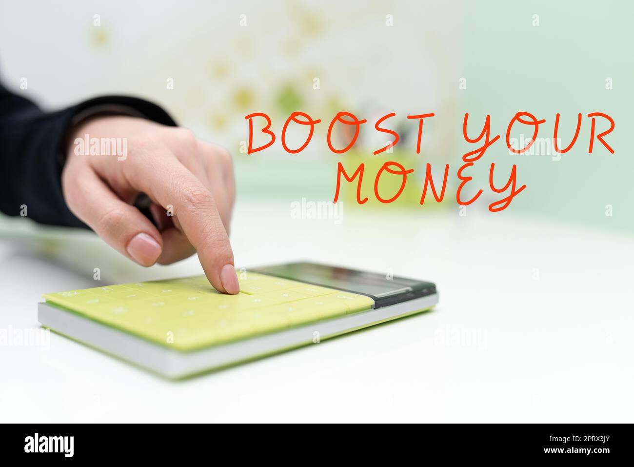 Handwriting text Boost Your Moneyincrease your bank saving using ... Handwriting text Boost Your Moneyincrease your bank saving using ...