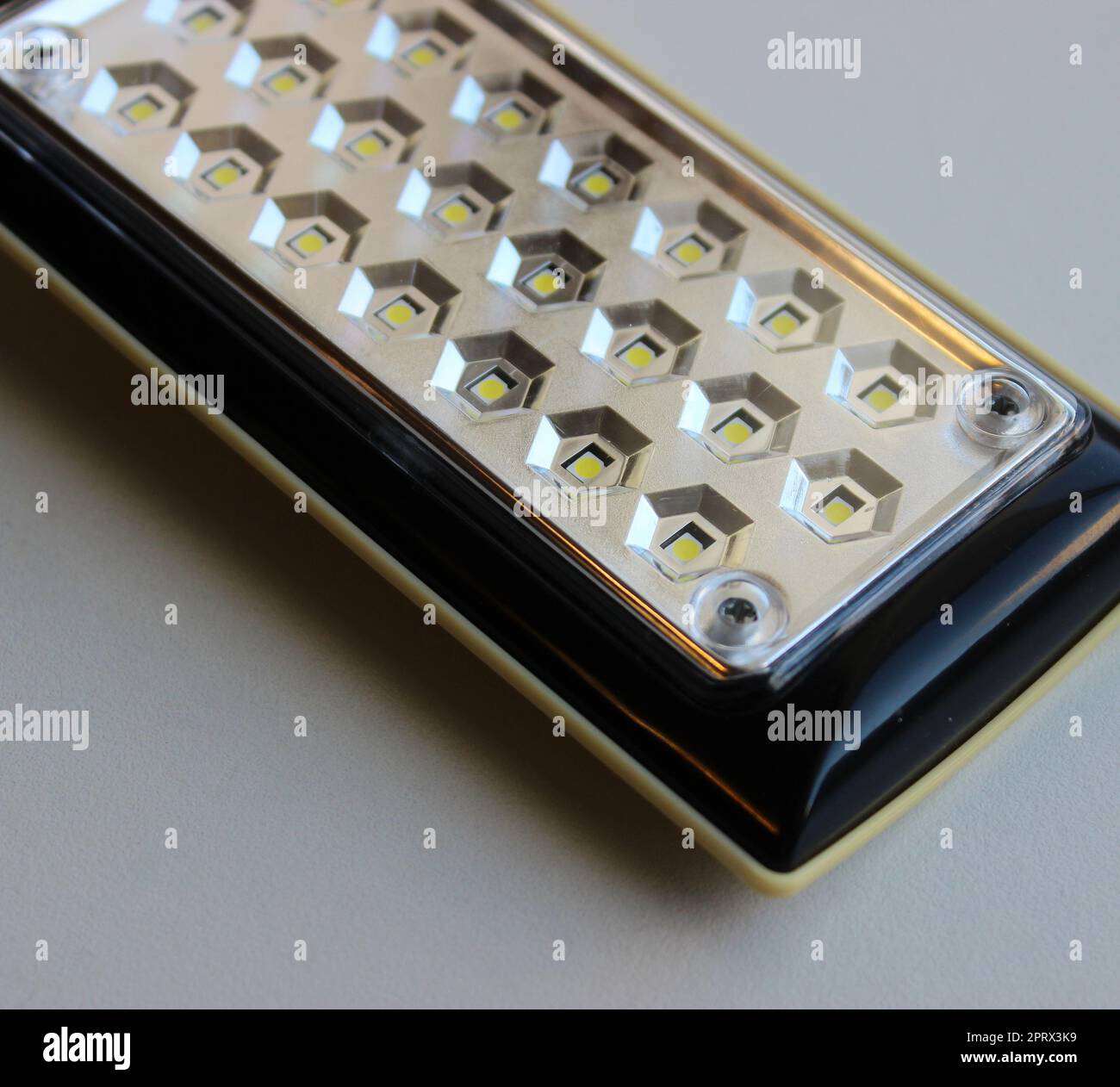 Light panel of modern lamp with LED sockets detailed studio isolated ...