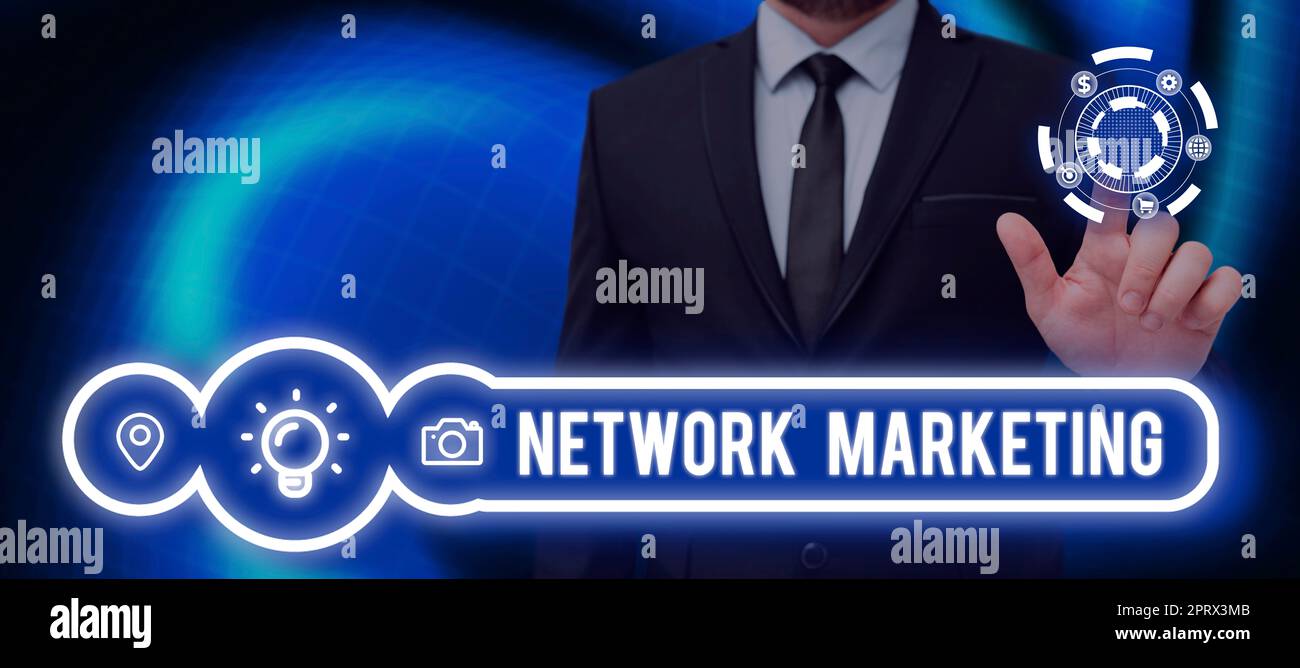 Text sign showing Network MarketingPyramid Selling Multi level of ...