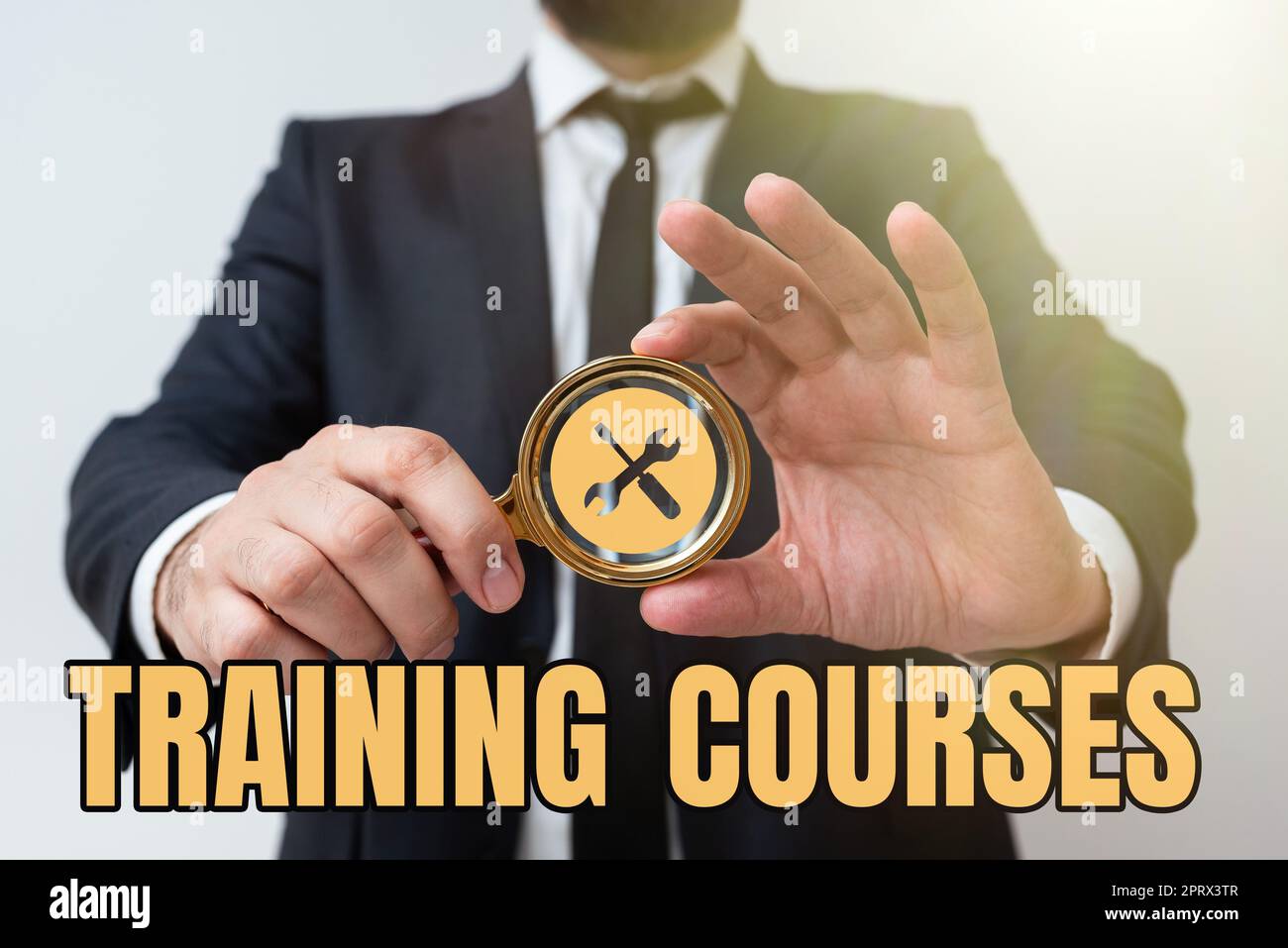 Text sign showing Training Coursesis series of lessons or lectures ...