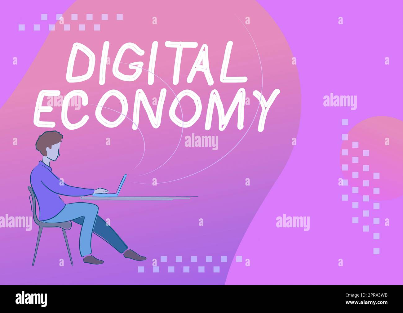 Writing displaying text Digital Economyworldwide network of economic ...