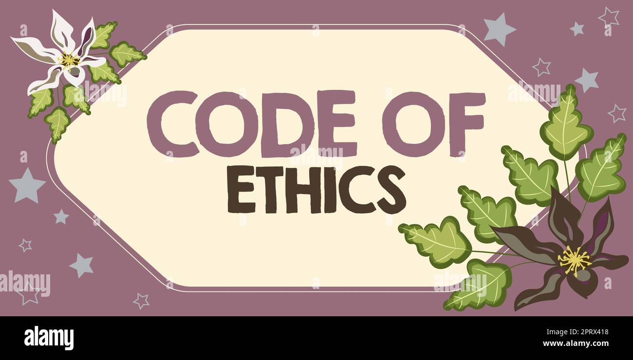 Conceptual display Code Of Ethics, Business approach Moral Rules ...