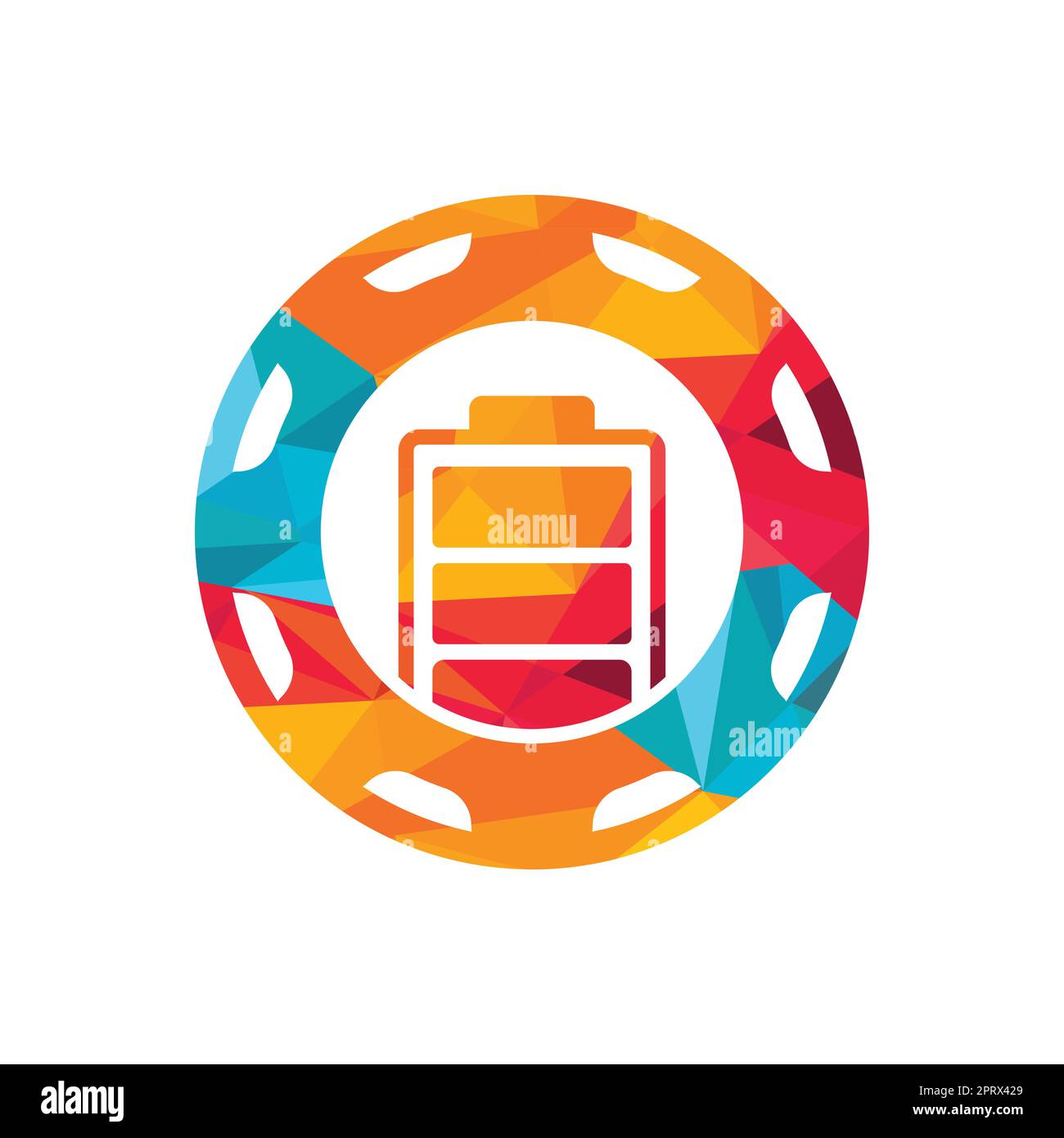 Industrial energy and power logo design concept. Battery and gear icon ...