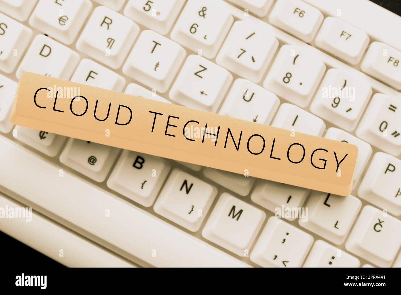 Hand writing sign Cloud Technologystoring and accessing data and programs over Internet. Word ...