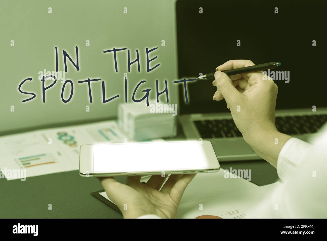 Conceptual caption In The Spotlightwhen crowd concentrating with ...