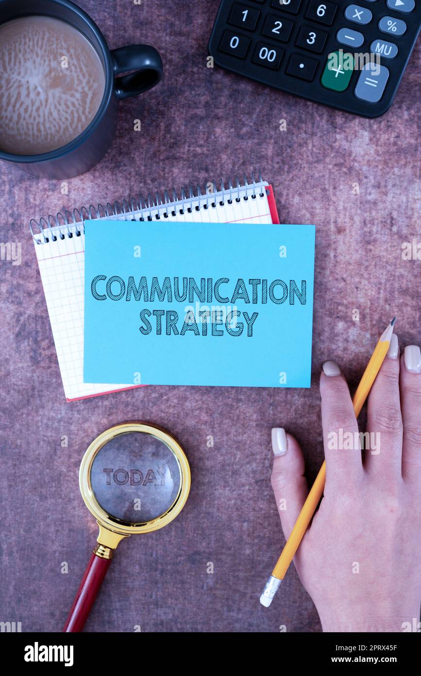 Hand writing sign Communication Strategy. Word Written on Verbal ...