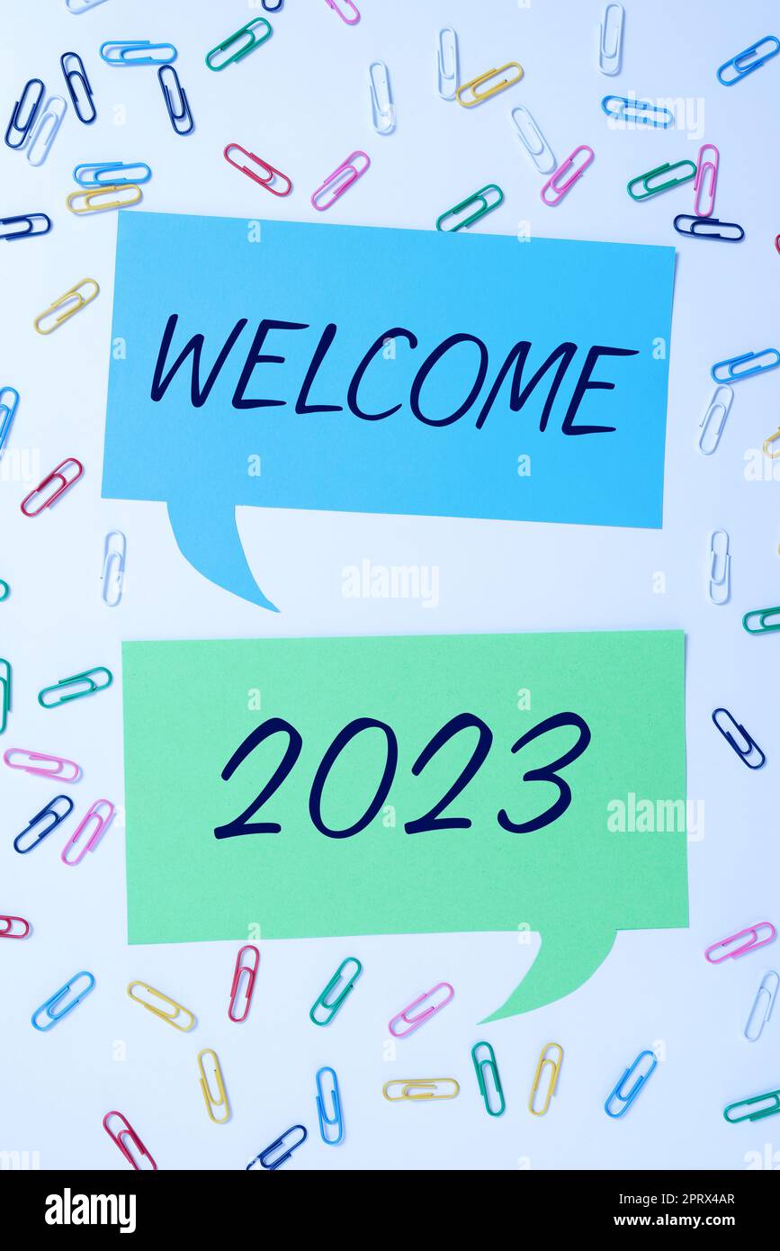 Handwriting text Welcome 2023. Word Written on New Year Celebration ...
