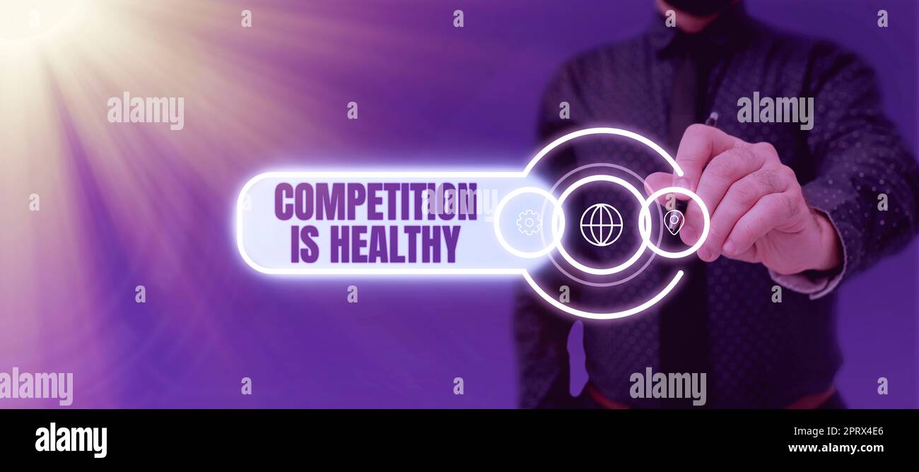 Text caption presenting Competition Is Healthy. Conceptual photo ...