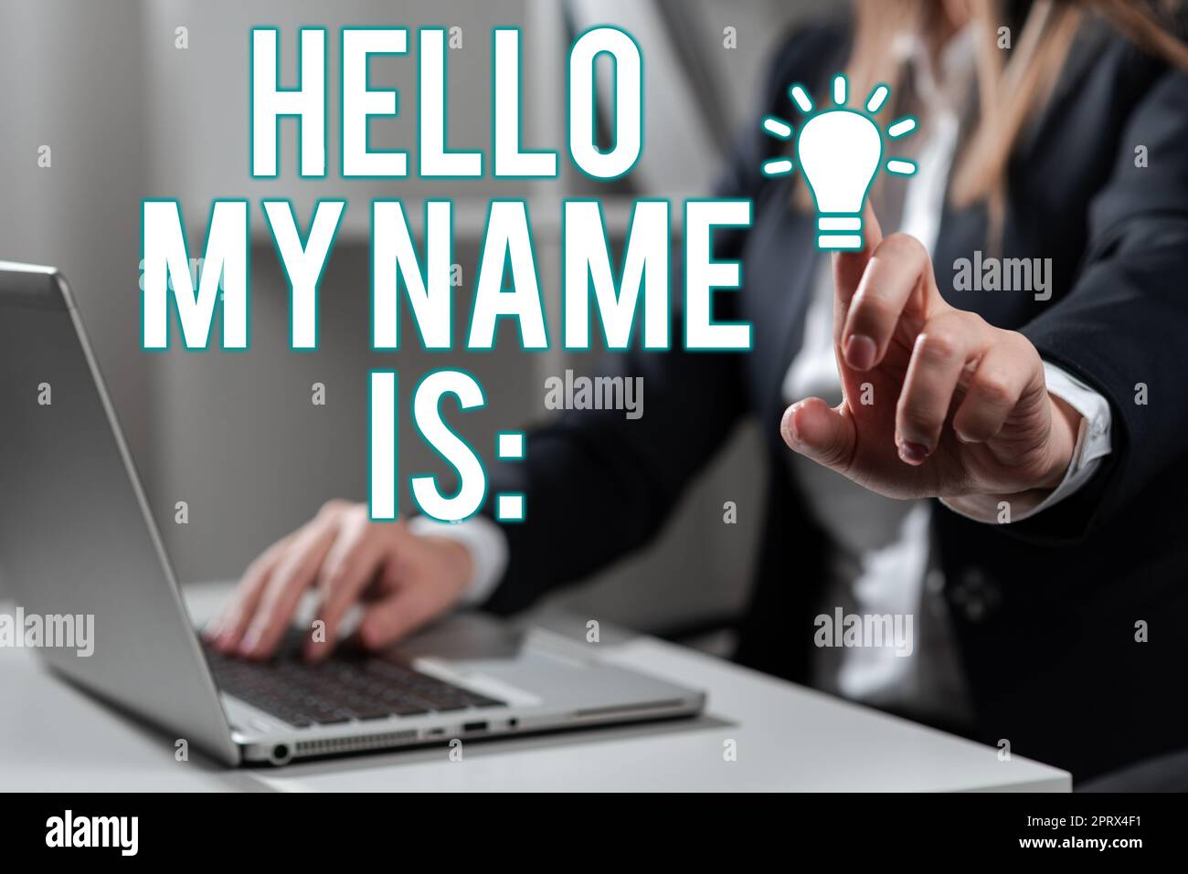 Conceptual caption Hello My Name Isintroducing yourself to new people ...