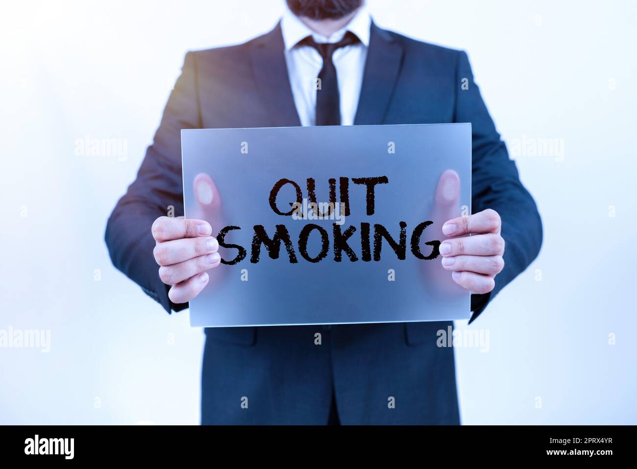 Text caption presenting Quit Smoking. Conceptual photo Discontinuing or ...