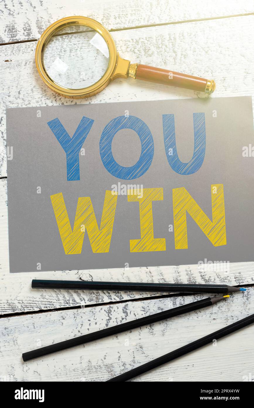 Conceptual display You Win. Business overview be first in school race ...