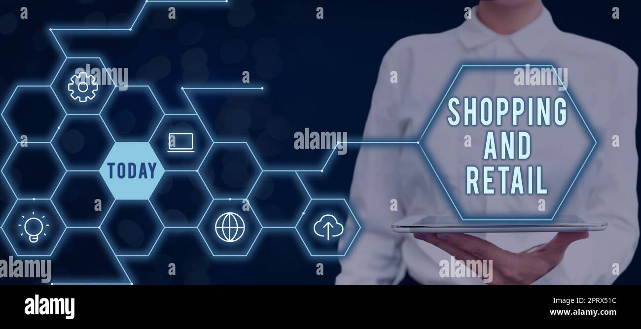 Conceptual caption Shopping And Retail. Business approach Process of ...