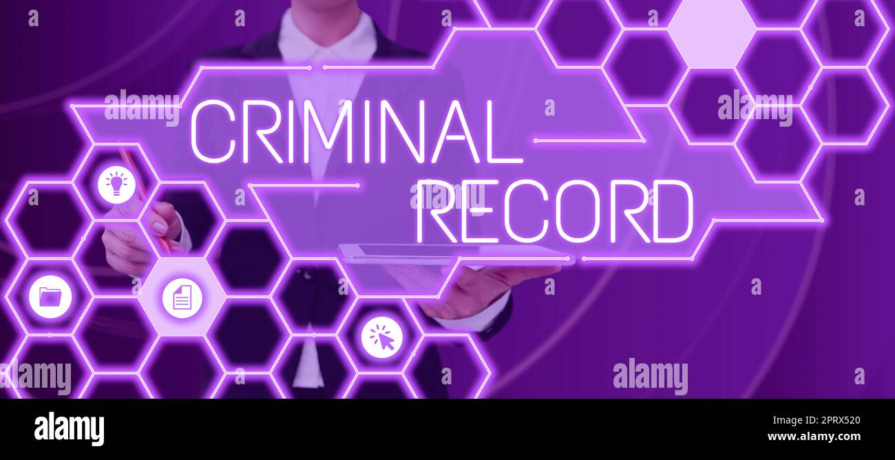 Writing displaying text Criminal Recordprofile of a person criminal ...