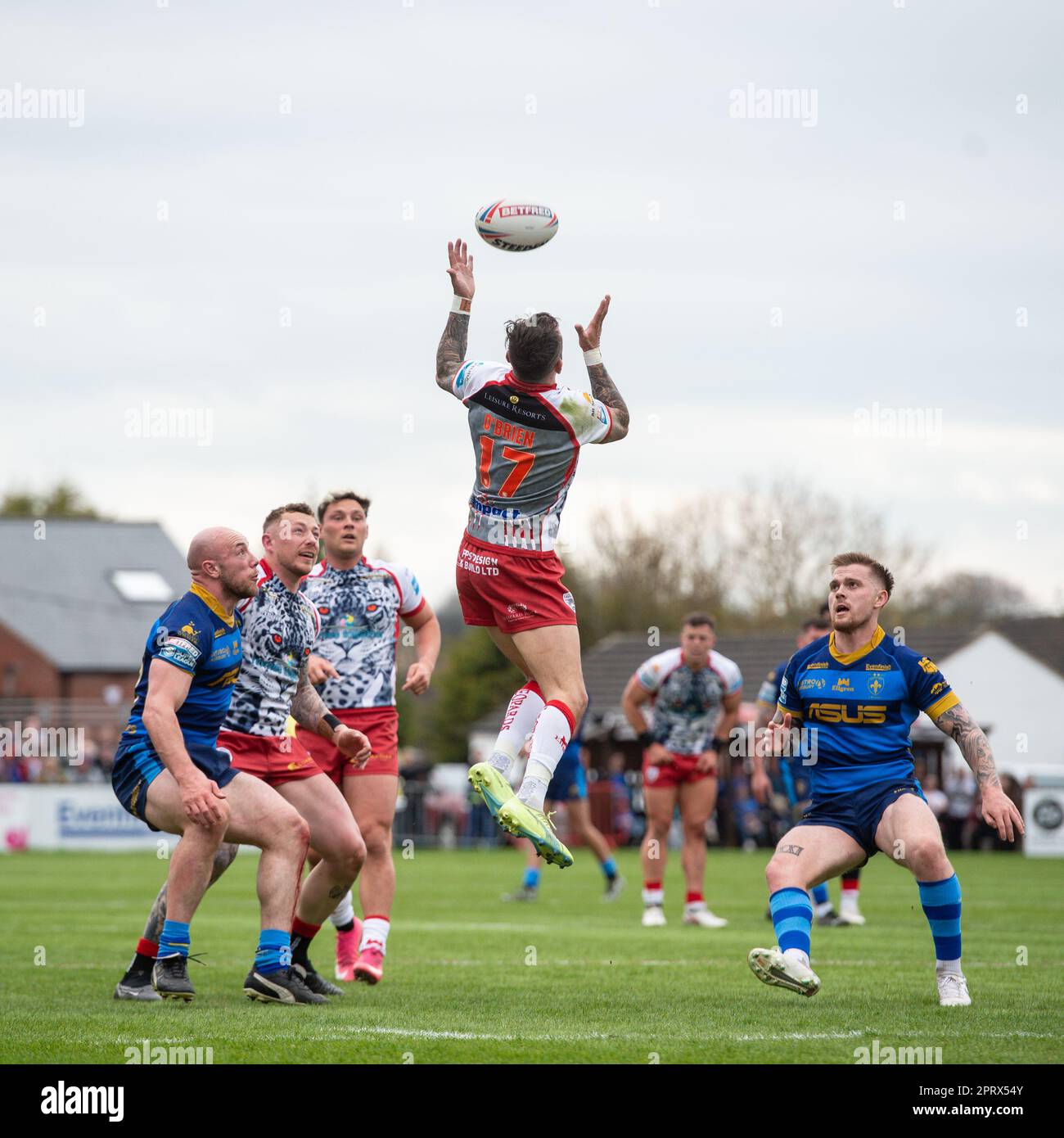 Wakefield, England - 16th April 2023 - Gareth O'Brien of Leigh Leopards ...