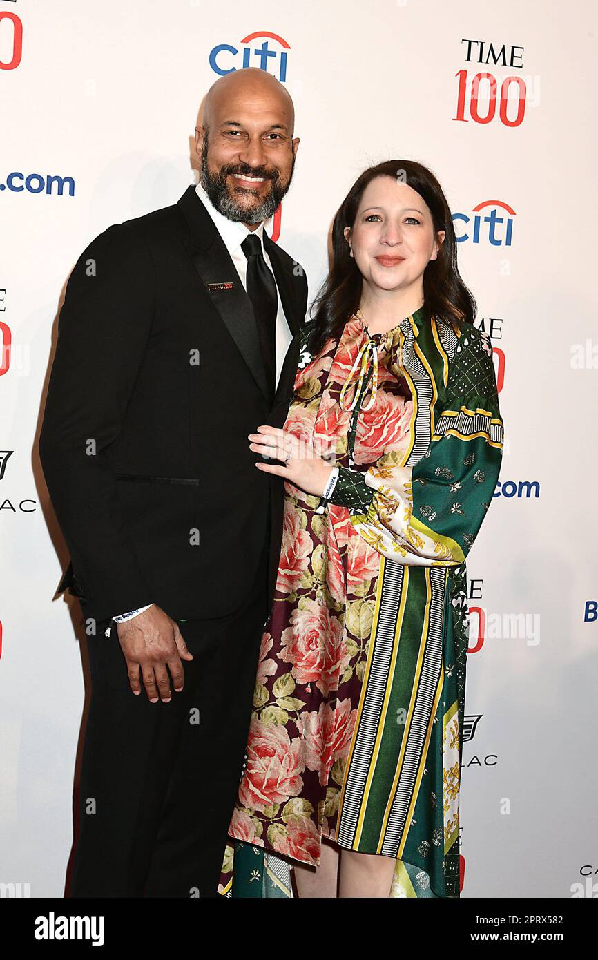 New York, USA on April 26, 2023. Keegan-Michael Key and wife Elisa Key ...