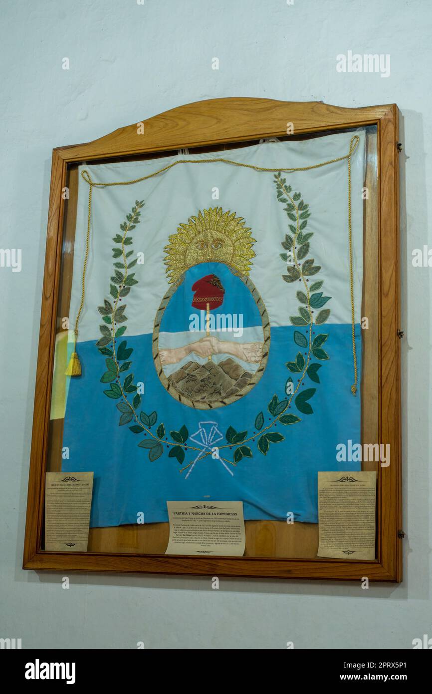 Flag of the Army of the Andes in the historic Nuestra Señora del Carmen ...