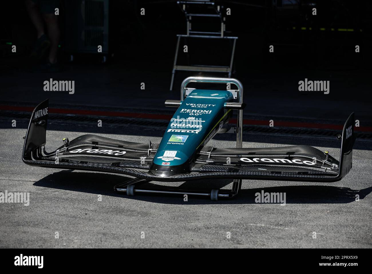 Baku, Azerbaijan - 27/04/2023, Aston Martin F1 Team AMR23, mechanical ...