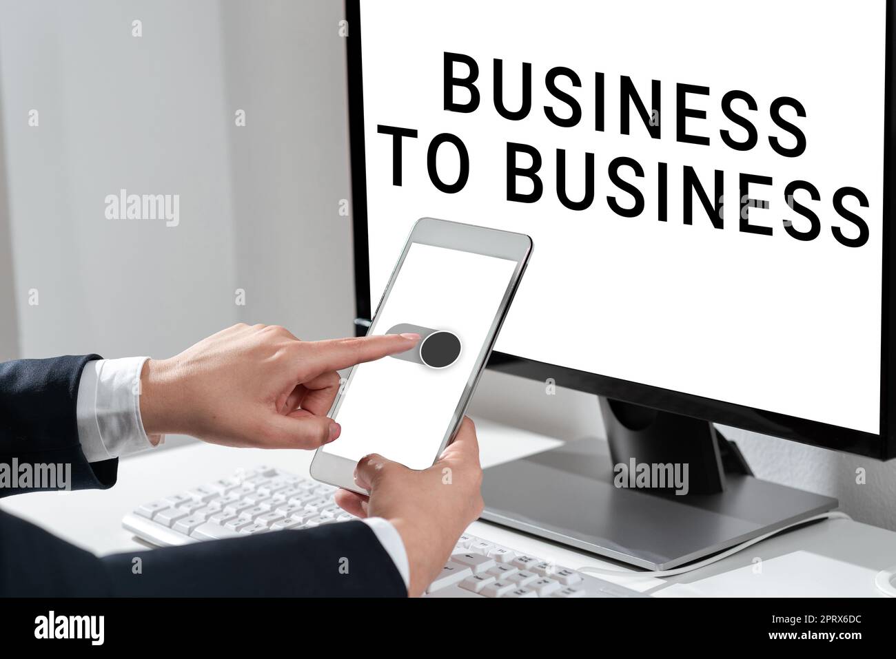 Text showing inspiration Business To Business, Internet Concept Commercial Transaction between ...