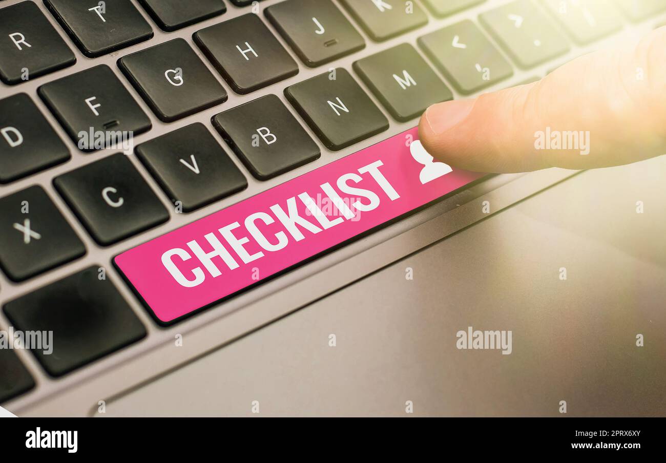 Conceptual display Checklist, Business idea List down of the detailed ...