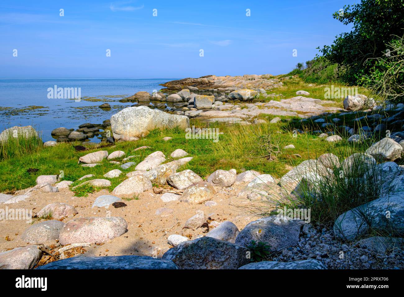 Beautiful scenic landscape and vegetation on the west coast of Hammeren ...