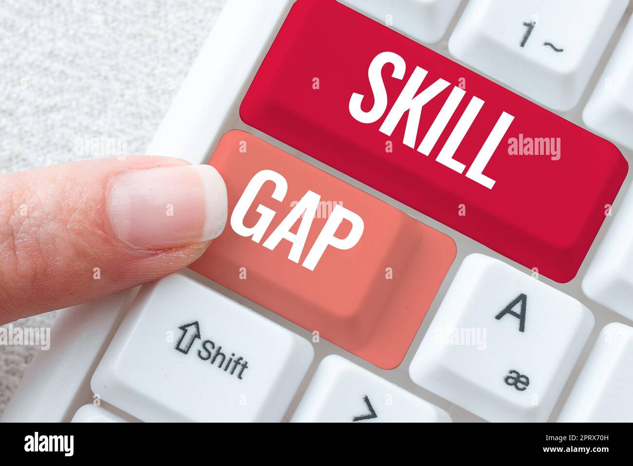 Text caption presenting Skill Gap, Business approach Refering to a ...