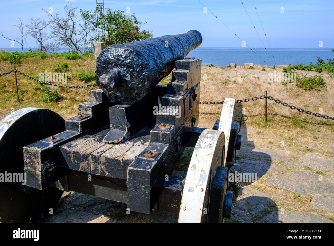 Historical cannon of Hammeren North Battery at Hammer Odde Lighthouse ...