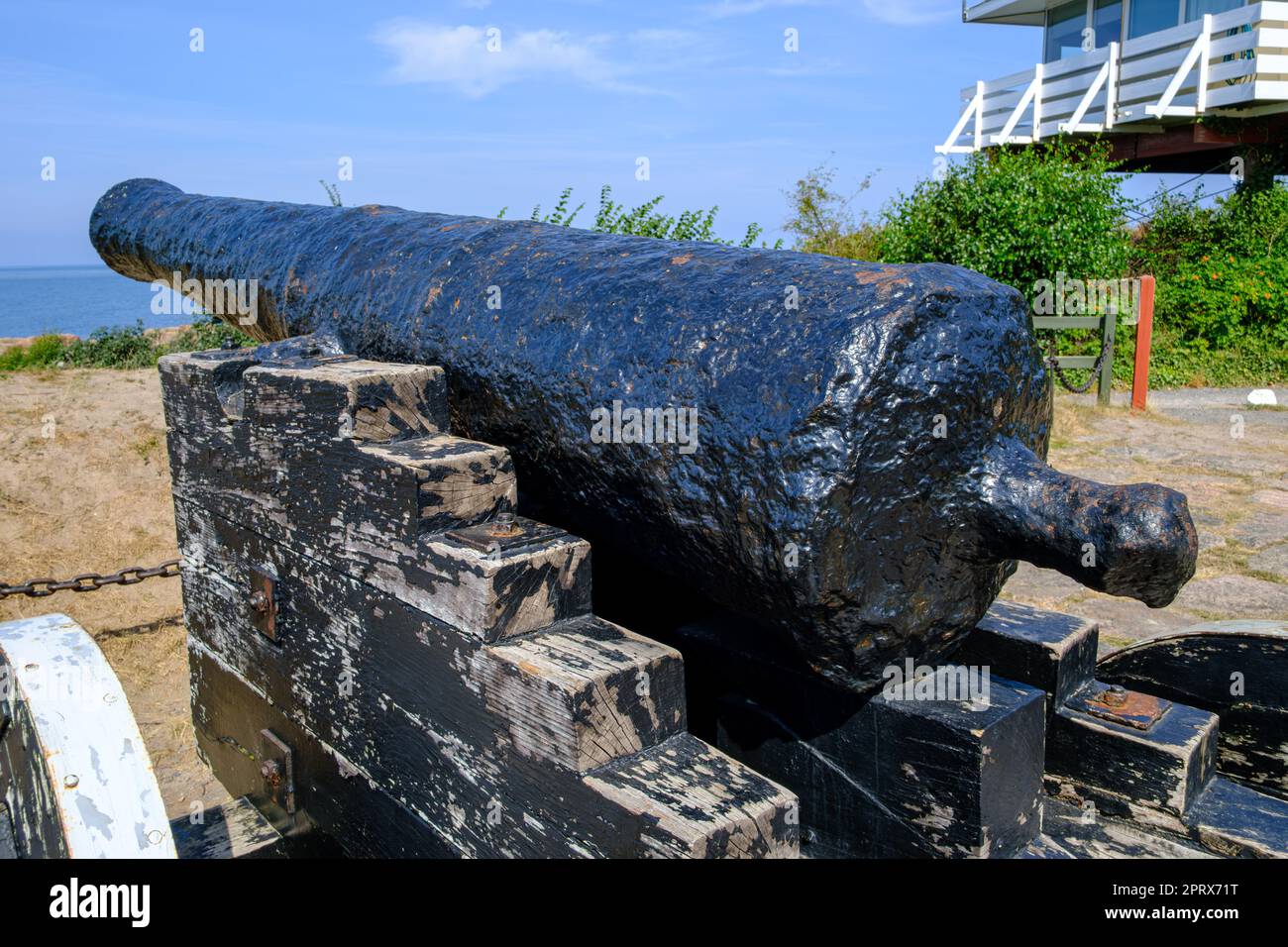 Historical cannon of Hammeren North Battery at Hammer Odde Lighthouse ...