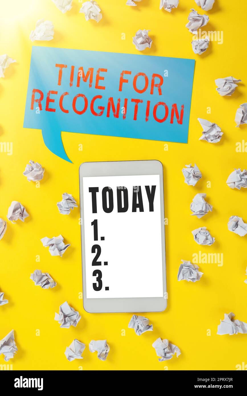 Conceptual caption Time For Recognition, Word Written on ...