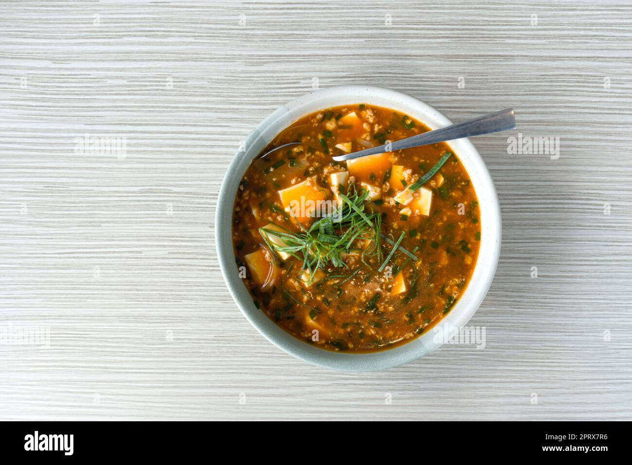 Japanese Mapo Tofu (Mabo Dofu) made with ground pork, tofu and onions ...