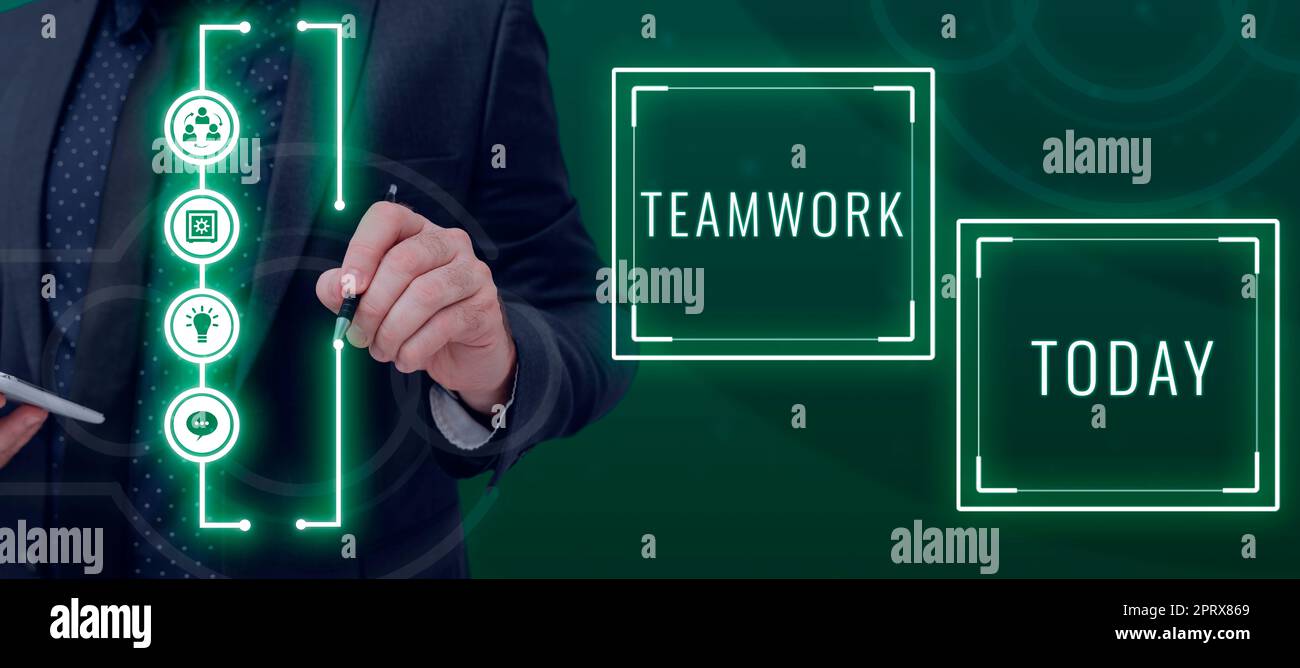 Text showing inspiration Teamwork, Business overview Group of showing ...