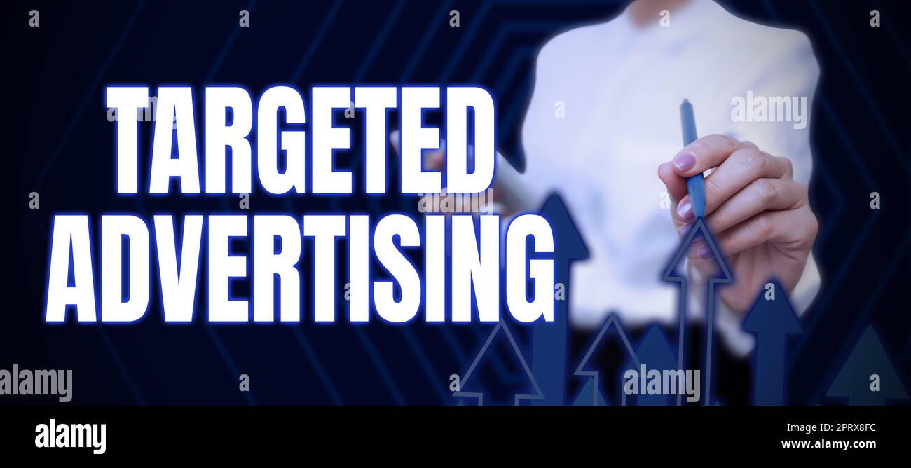 Text sign showing Targeted Advertising, Business overview Online ...