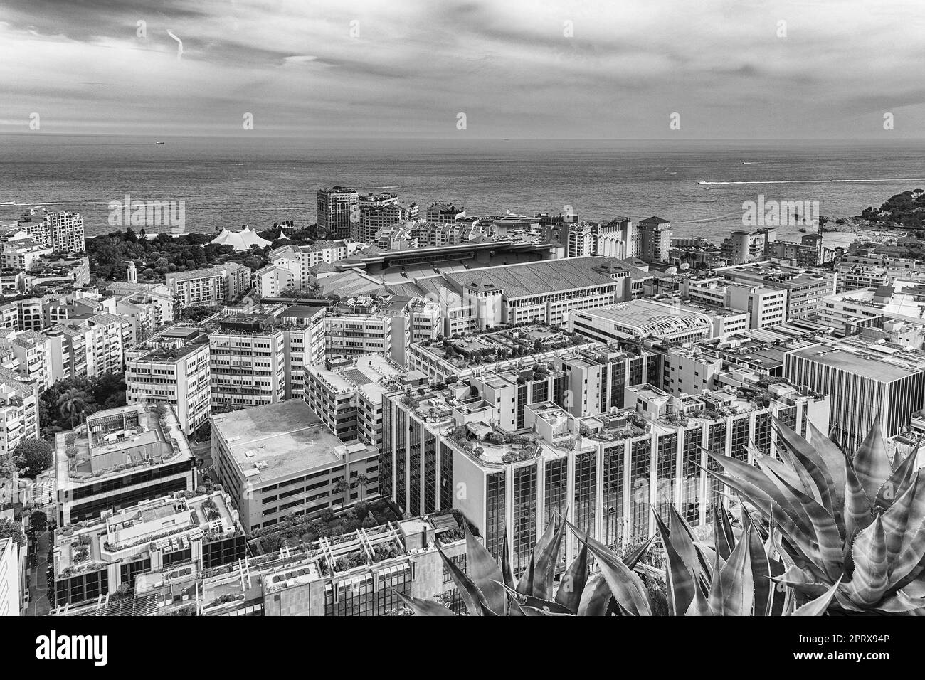 Aerial view of the Louis II stadium. It is located in the Fontvieille ...