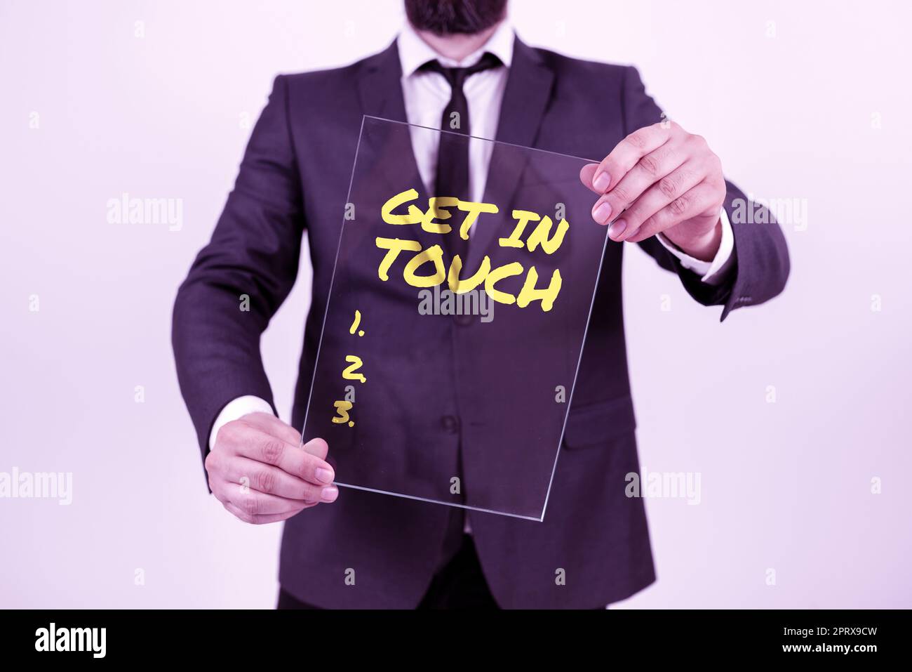 Text caption presenting Get In Touch, Concept meaning Stay in contact ...