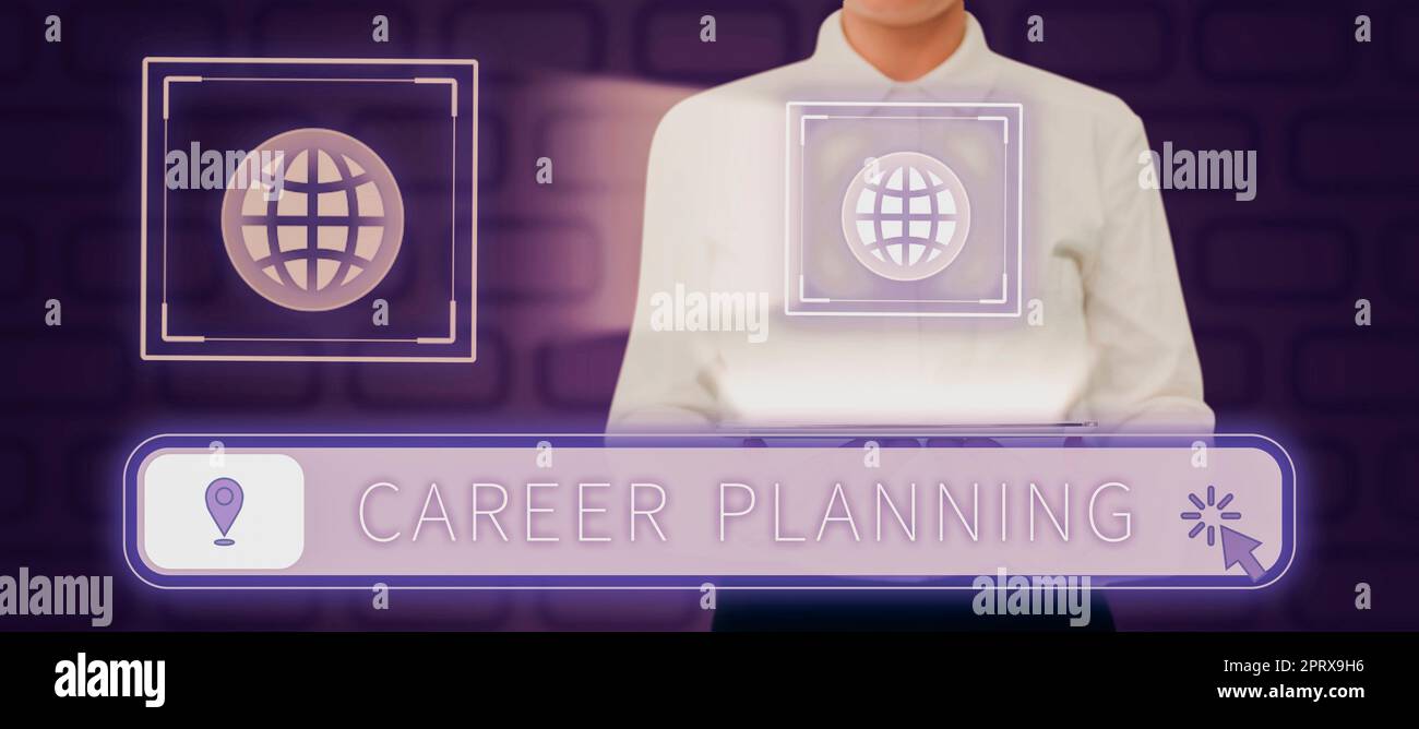 Text caption presenting Career Planning, Business idea stepwise ...