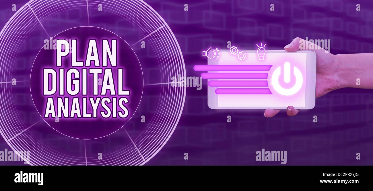 Text caption presenting Plan Digital Analysis, Concept meaning sales ...