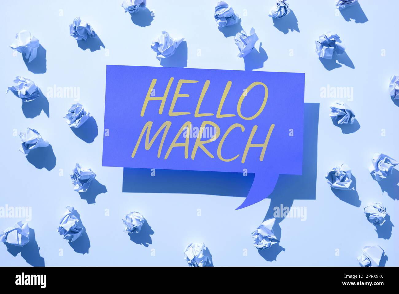 Text showing inspiration Hello March, Business overview a greeting ...