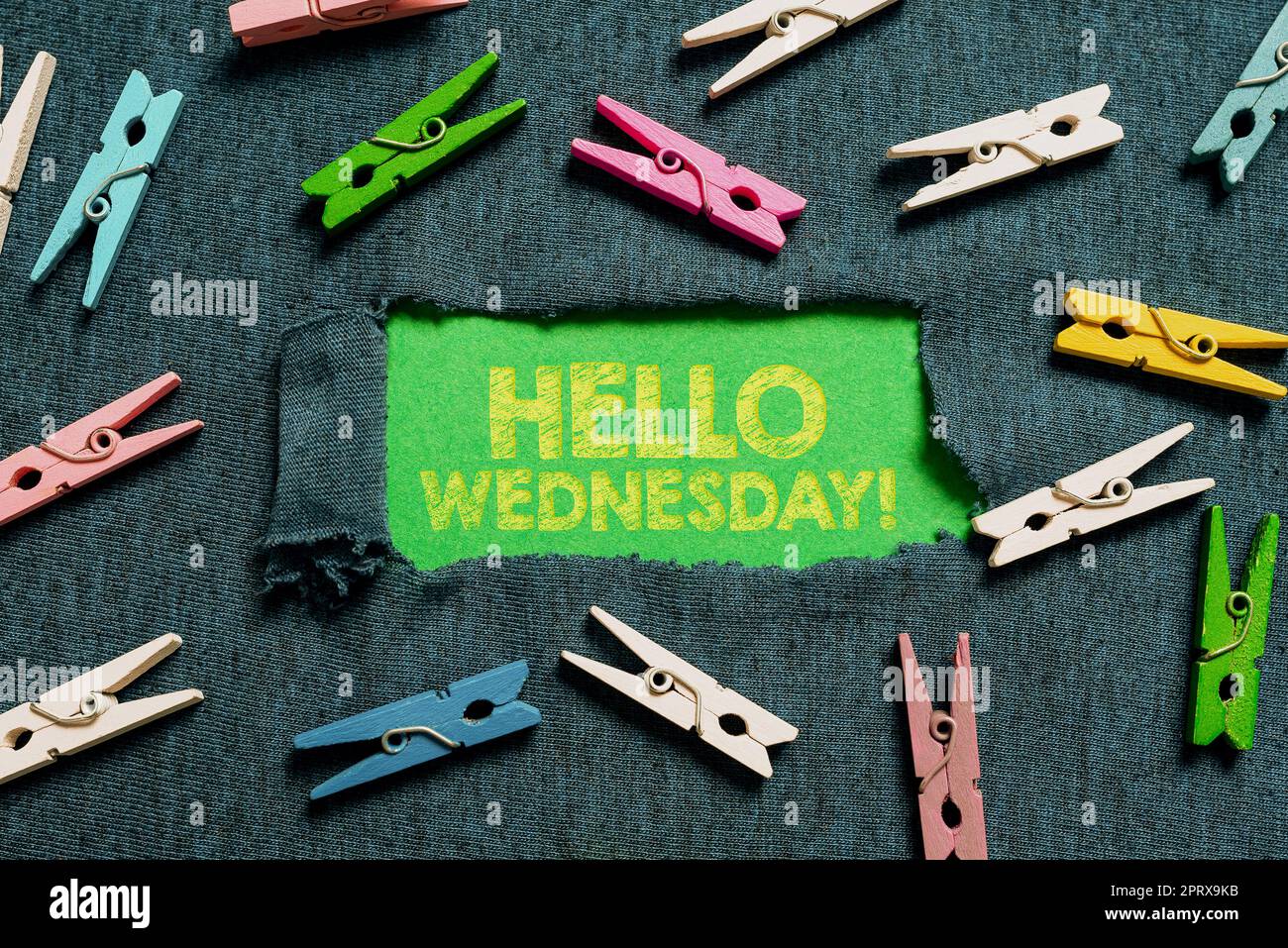Hand writing sign Hello Wednesday, Business overview it is a good day ...
