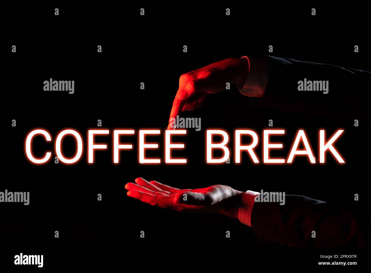 Hand writing sign Coffee Break, Word Written on short time allotted for ...