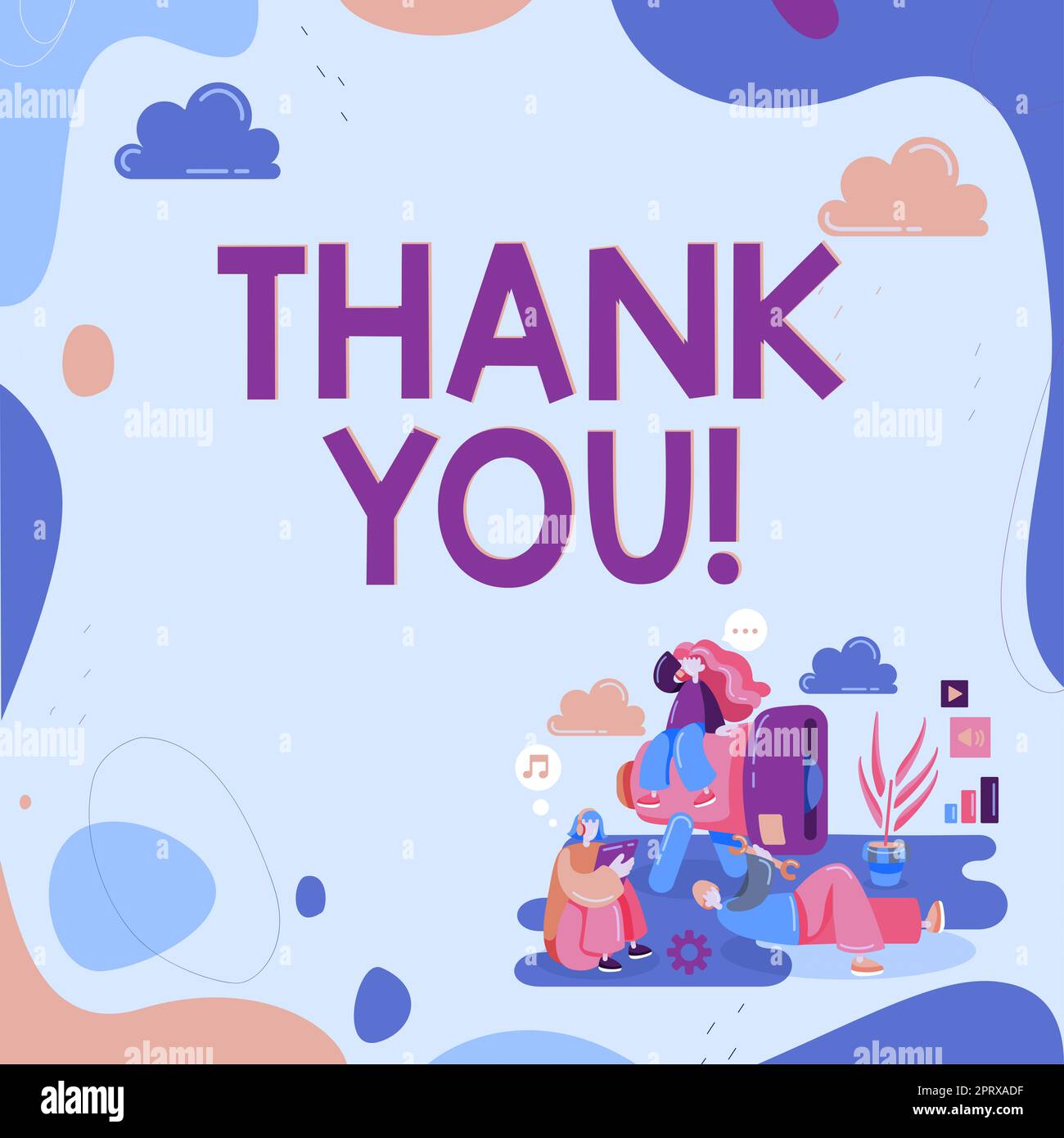 Text caption presenting Thank You, Concept meaning replaying on ...