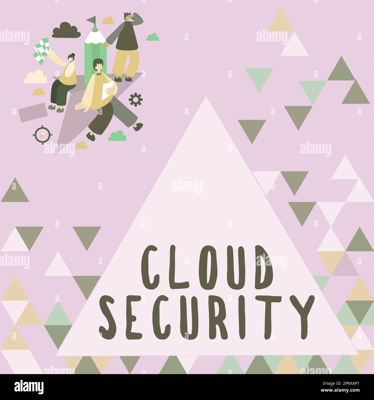 Sign Displaying Cloud Security Word Written On Imposing A Secured