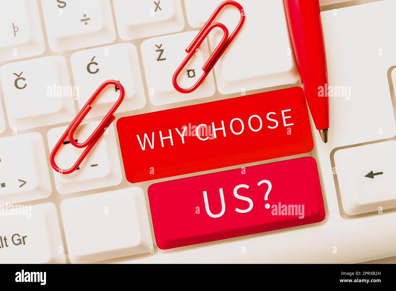 Sign displaying Why Choose Us Question, Word for Reasons for selecting ...