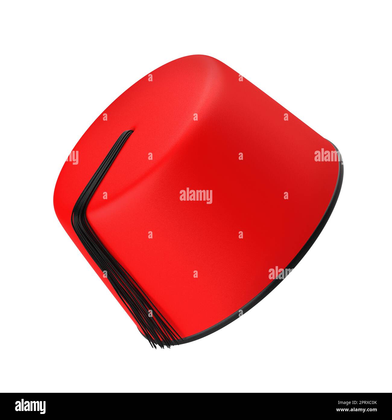 Red fez with black tassel isolated on white background Stock Photo - Alamy