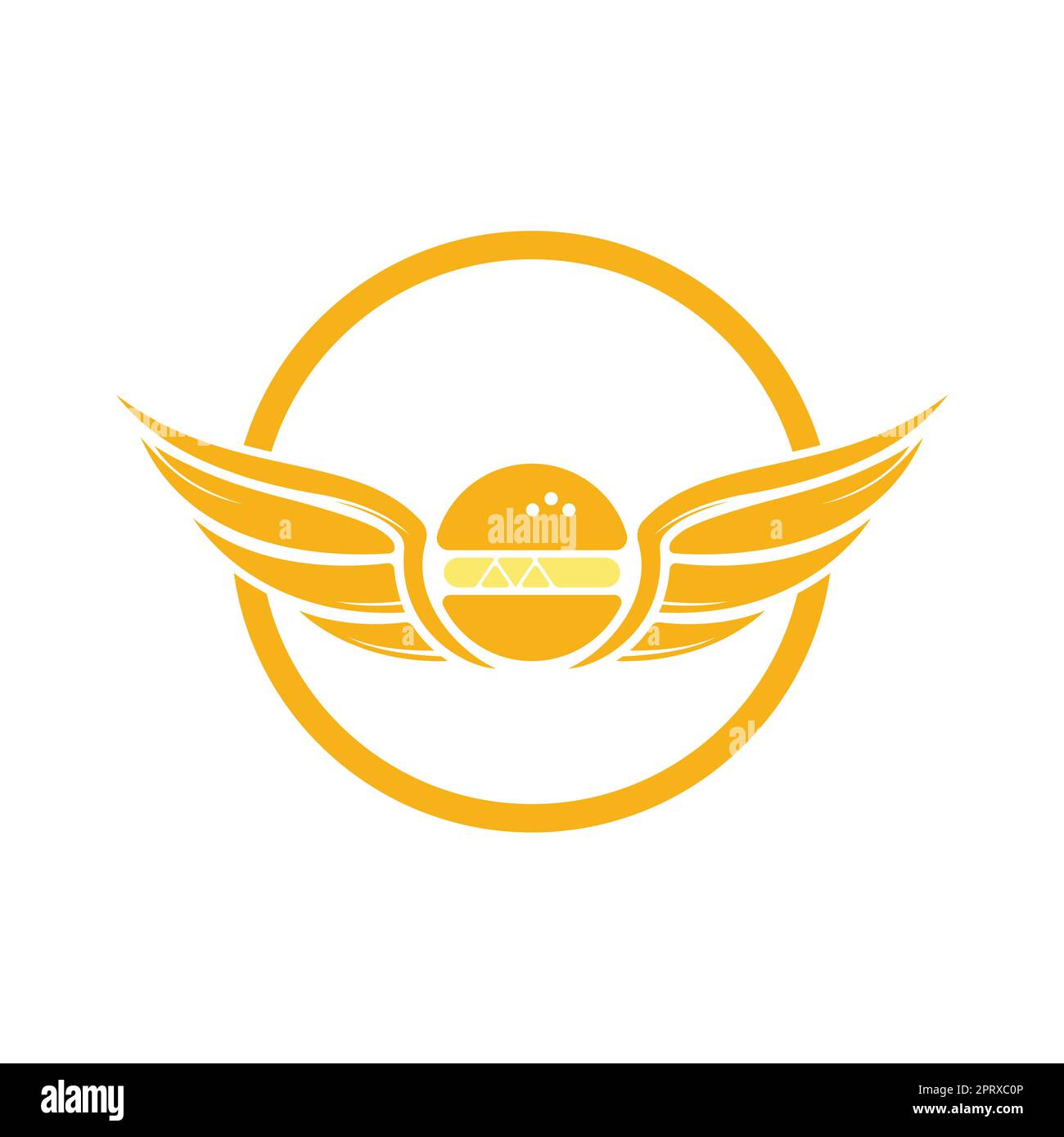 Angel burger logo with wings logo design. Flying burger logo concept ...